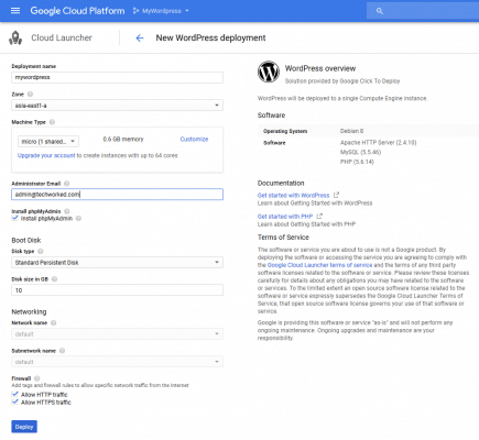 Wordpress on Google Cloud Platform - TechWorked